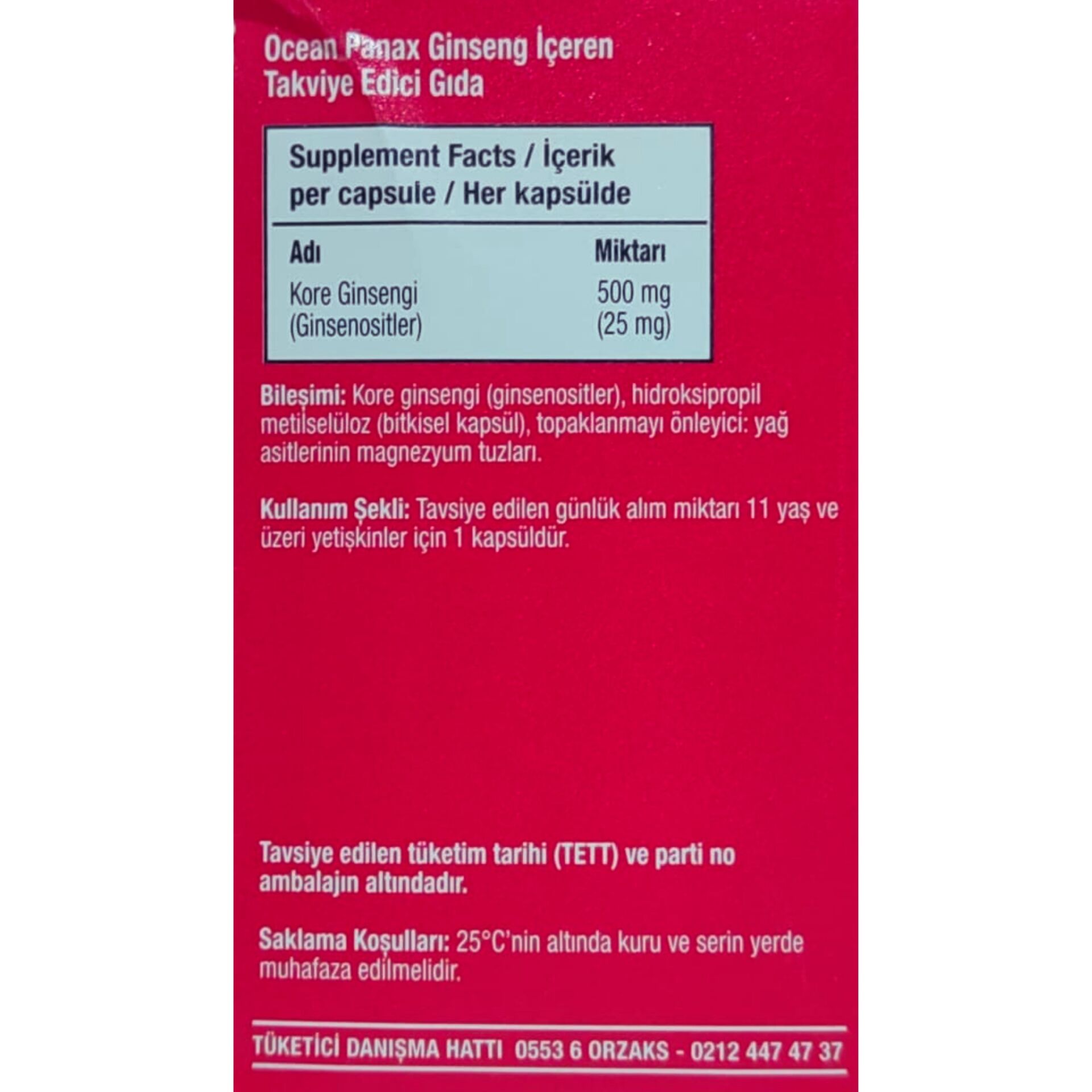 Ocean Panax Ginseng 500 mg 60 Kapsül Satın Al - Fiyatı ve Özellikleri ...
