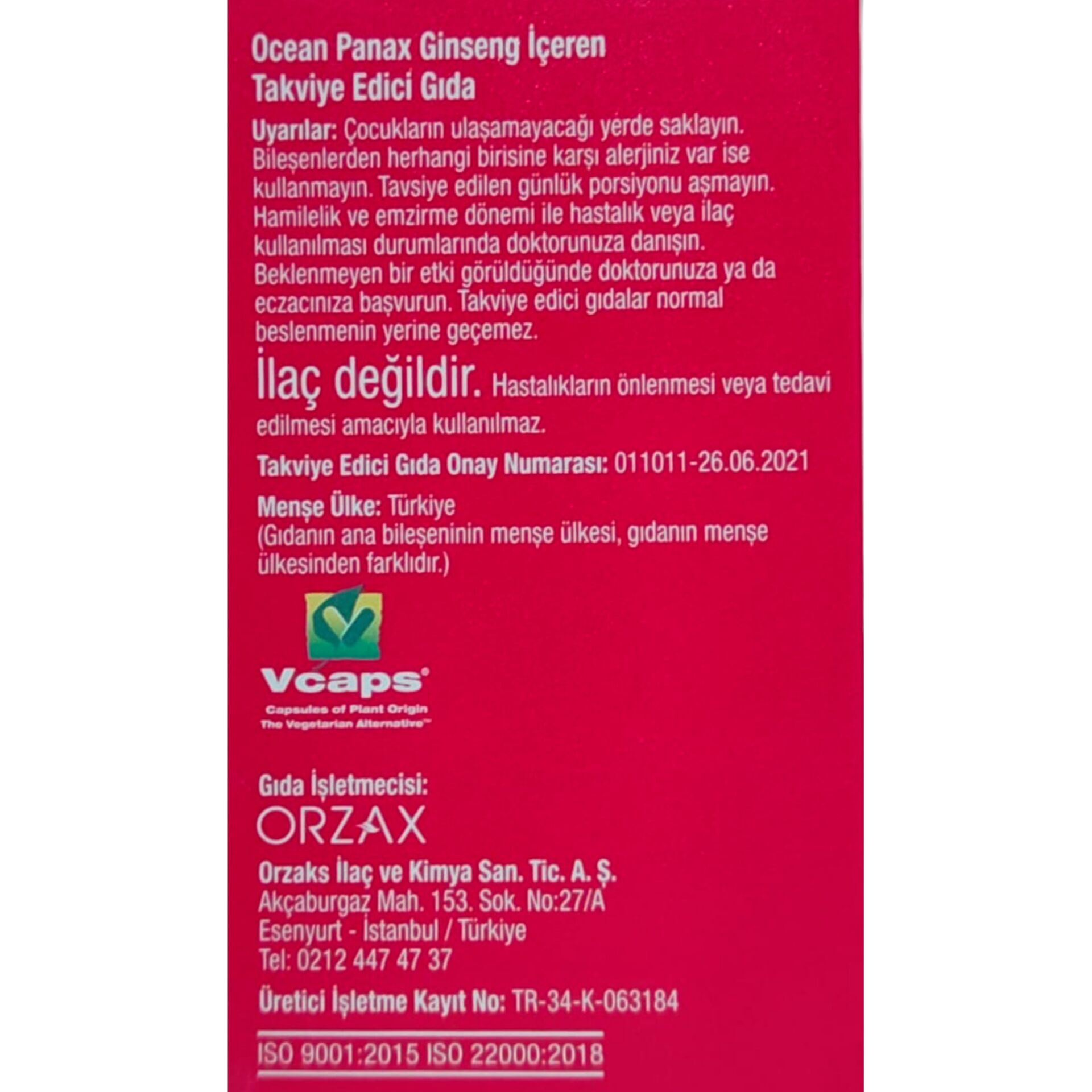 Ocean Panax Ginseng 500 mg 60 Kapsül Satın Al - Fiyatı ve Özellikleri ...